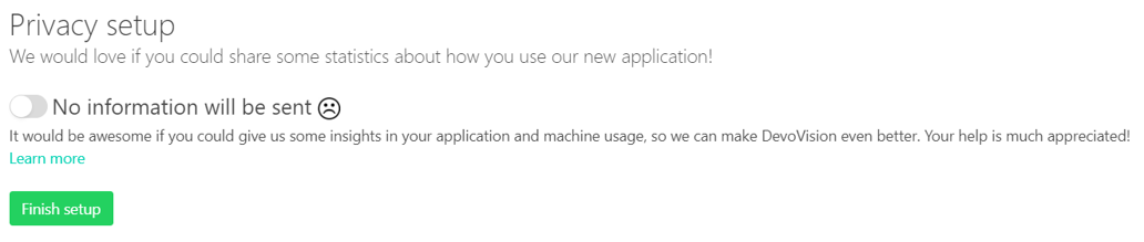 Settings: DevoVision preferences