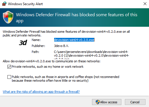 Settings: DevoVision preferences